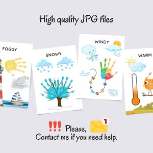 Weather Handprint Craft Bundle, Handprint Art Craft, Kindergarten, DIY ...