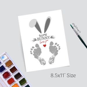 Easter Footprint Craft, Some Bunny Loves You, Easter Bunny Craft, Baby ...