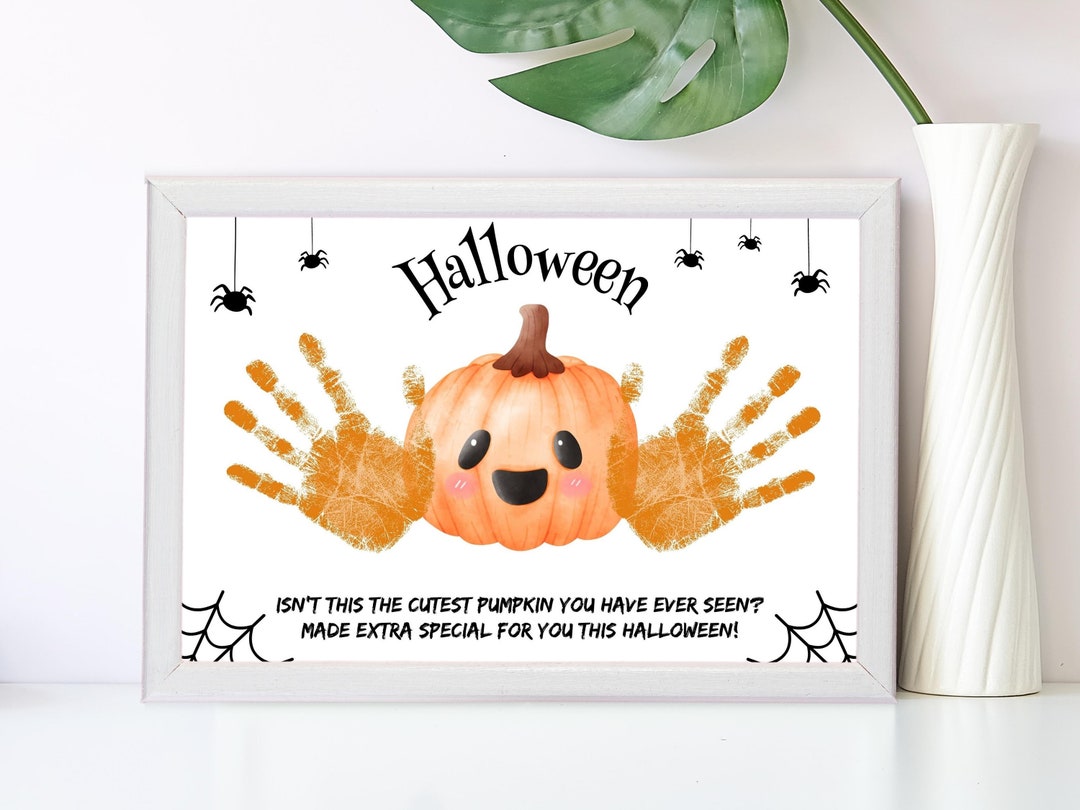 Halloween Handprint Art Craft Cutest Pumpkin Handprint - Etsy