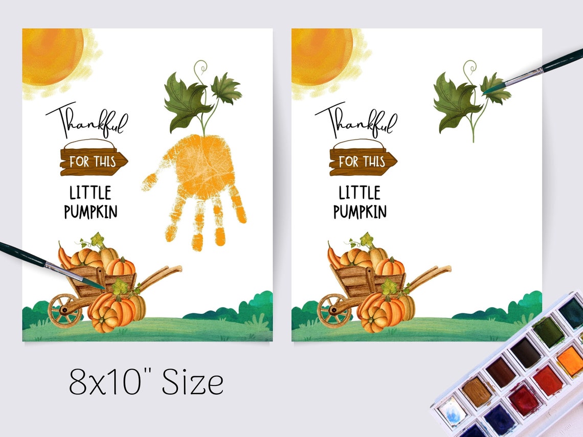Thankful for This Little Pumpkin Thanksgiving Handprint Art - Etsy