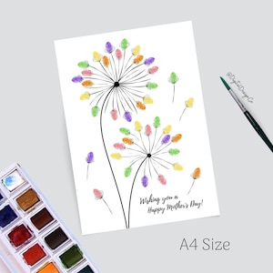 Mothers Day Fingerprint, Happy Mothers Day, Mothers Day Flower Craft ...