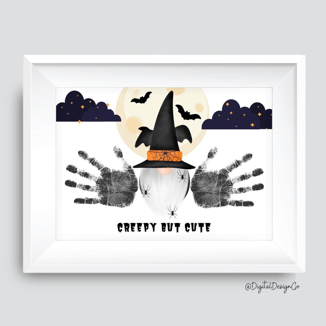 Halloween Handprint Art, Creepy but Cute Handprint Craft, Kids Baby ...