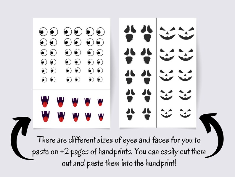 Halloween Handprint Footprint Craft Bundle Halloween - Etsy