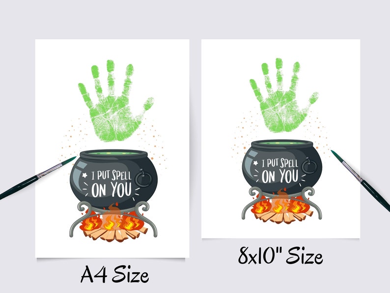 Halloween Handprint Footprint Craft Bundle, Halloween Handprint Art ...