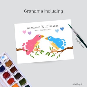 Mommy's Tweet Hearts, Grandma's Tweet Hearts, Bird Footprint Art Craft ...