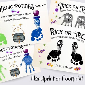 Halloween Handprint Footprint Art Craft Bundle, Halloween Decor ...