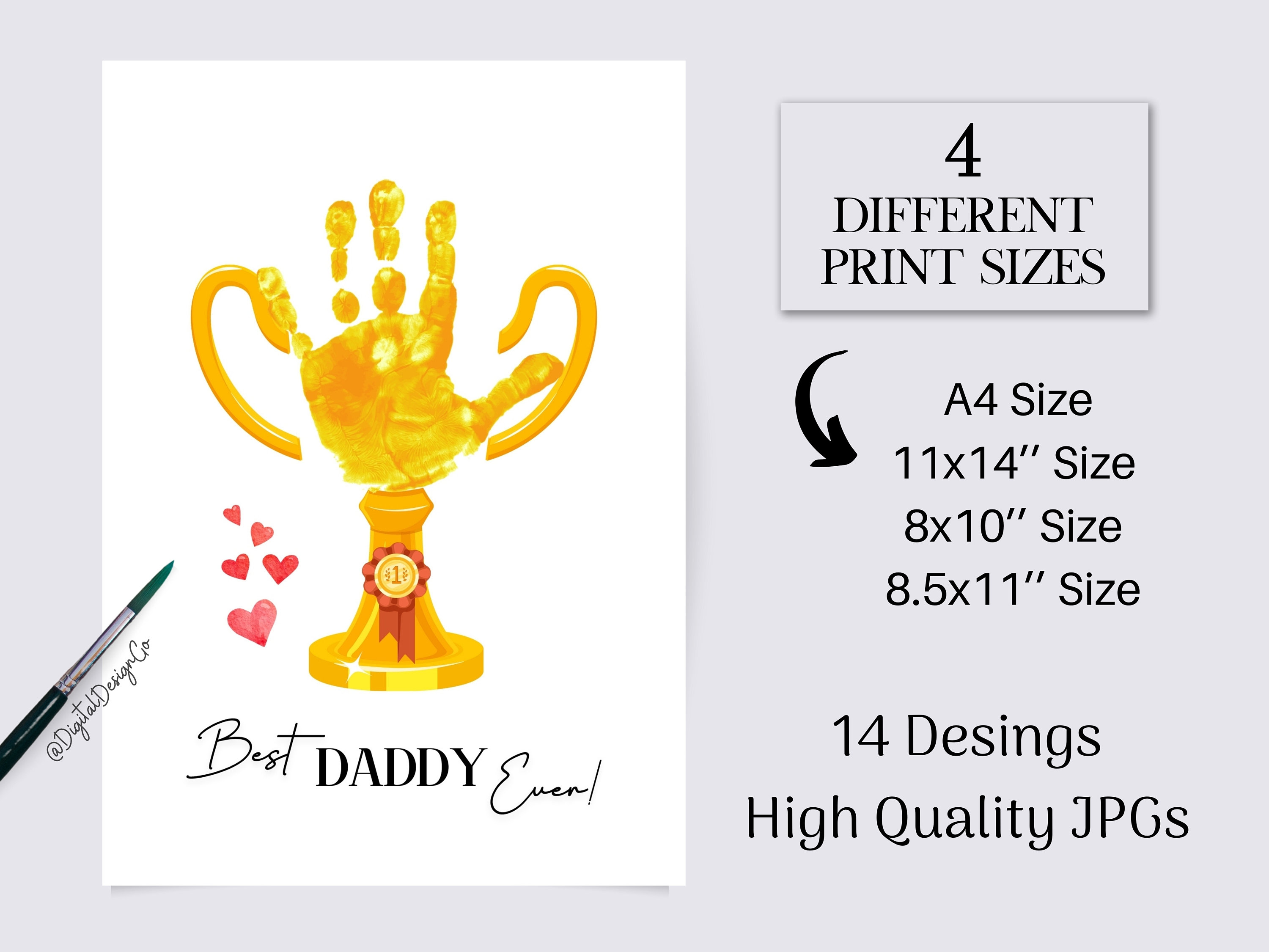 Father's Day Bundle, Footprint Art Craft, Handprint Art Craft for Baby ...