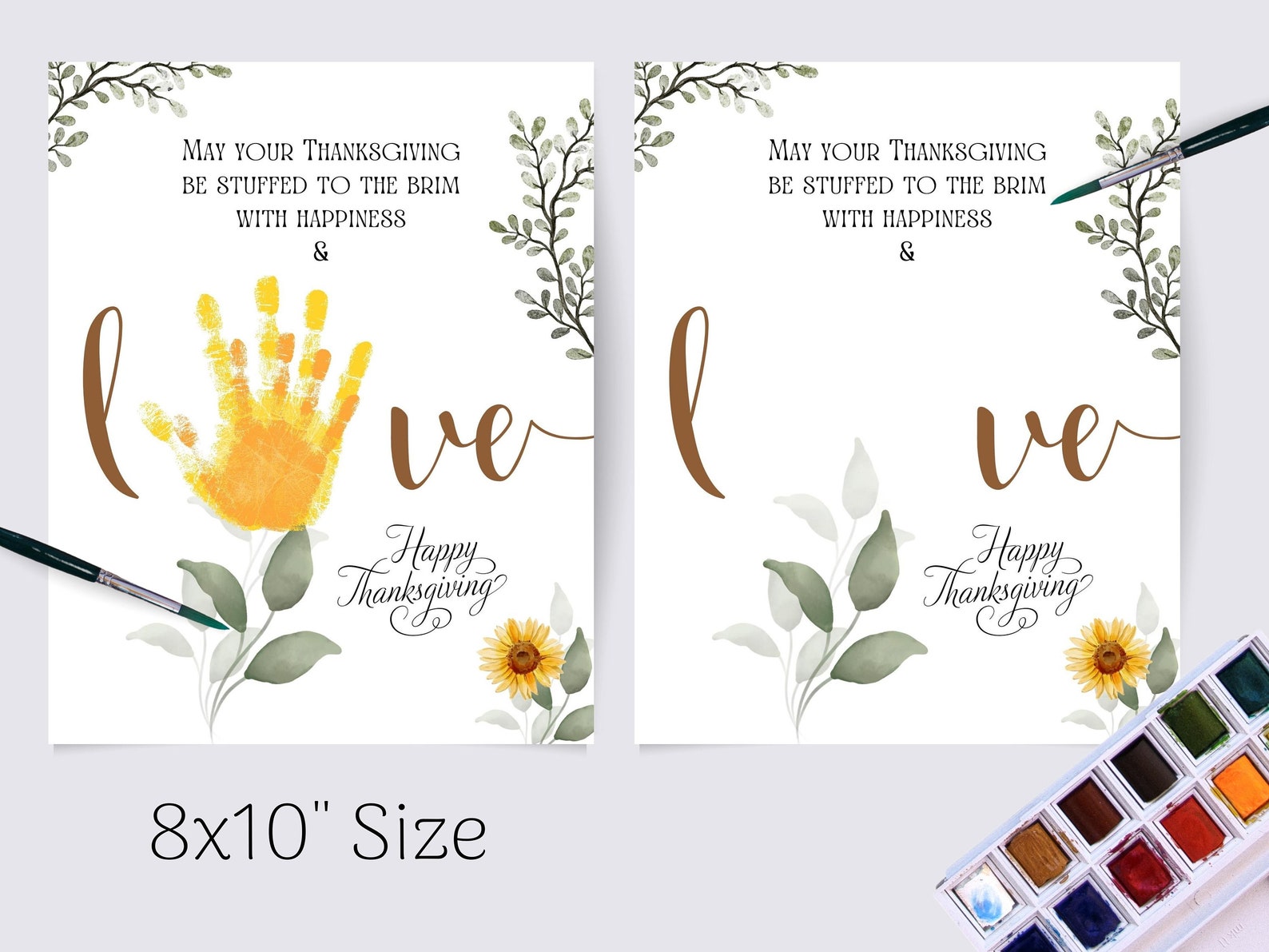Happy Thanksgiving Poem Handprint Art Love Sunflower - Etsy