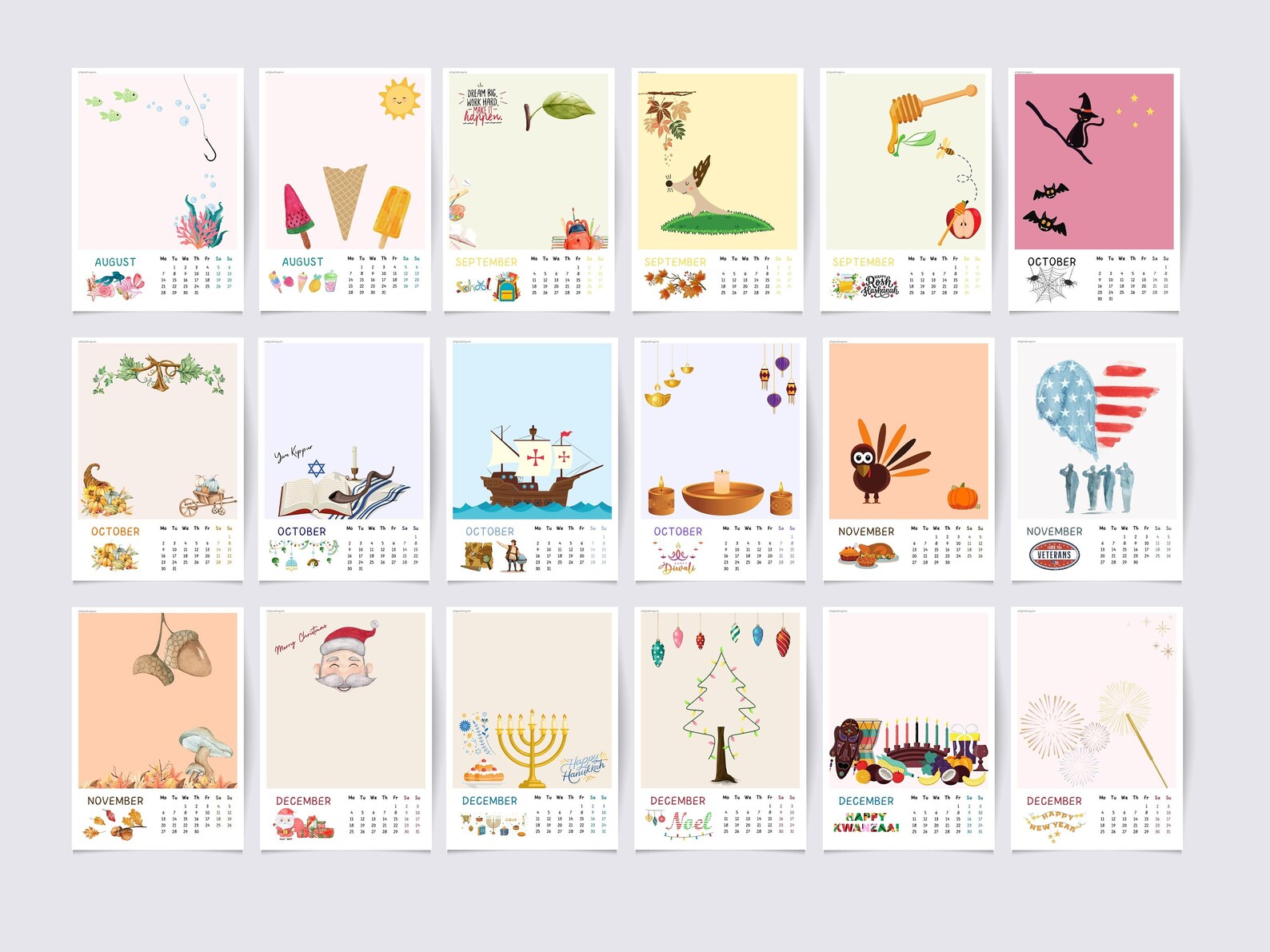 2023 Mega Handprint Calendar Handprint Art Craft DIY Gift - Etsy