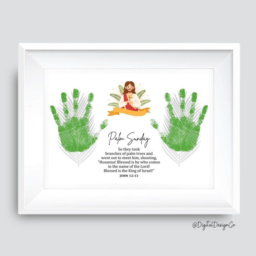 Palm Sunday Handprint Art Craft, Easter Handprint Craft, Kids Baby ...