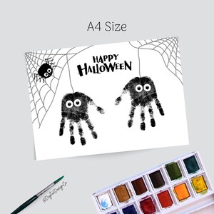 Halloween Handprint Art, Spider Handprint Craft, Happy Halloween, Kids ...