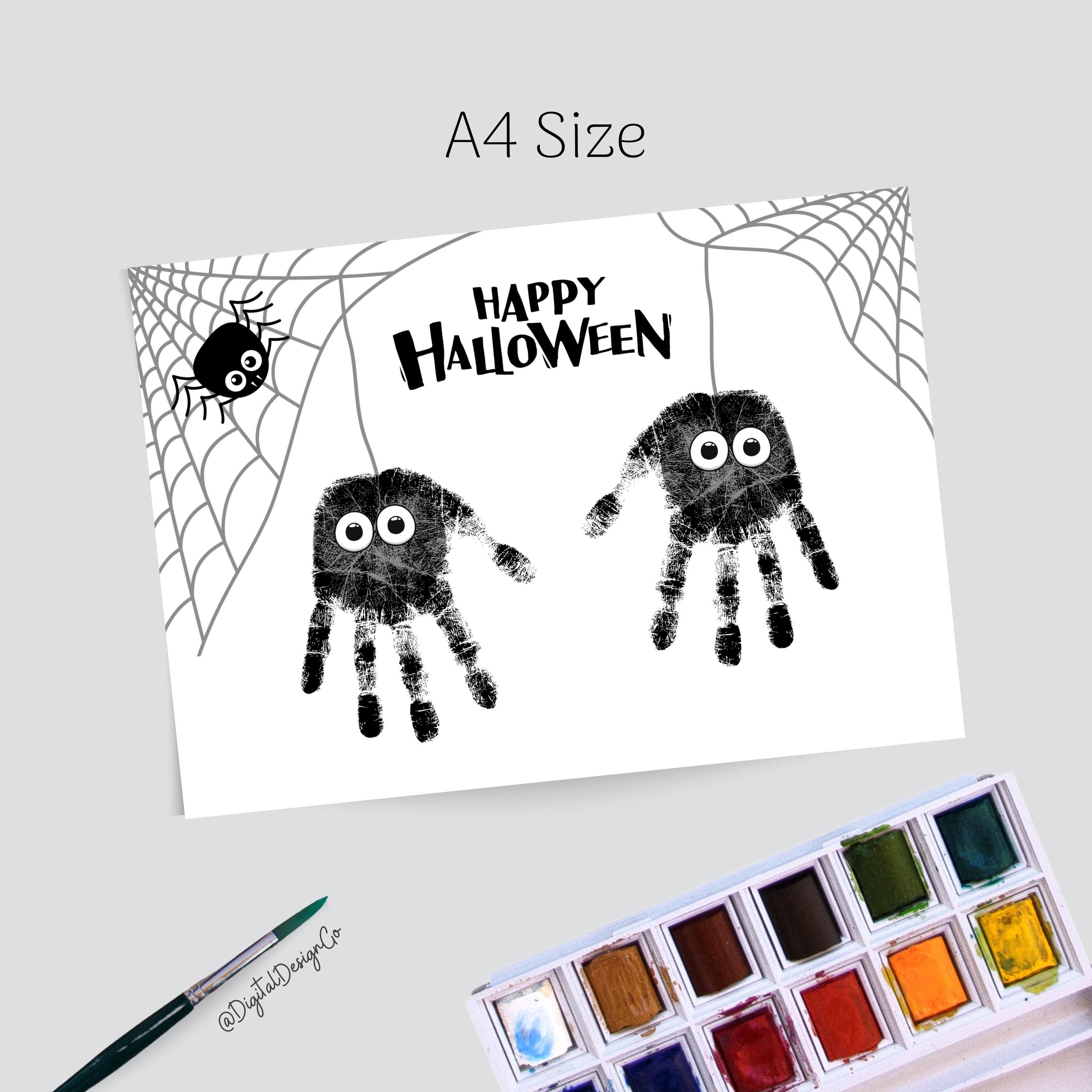 Halloween Handprint Art, Spider Handprint Craft, Happy Halloween, Kids ...
