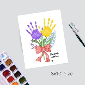 Flower Handprint Craft, Handmade With Love, Mother's Day Gift, Grandma ...