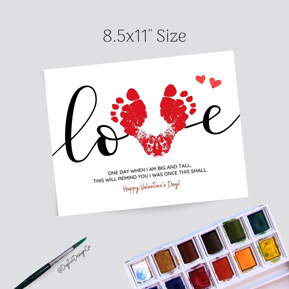 Love Footprint Art, Valentine's Day Footprint Craft, Kids Baby Toddler ...