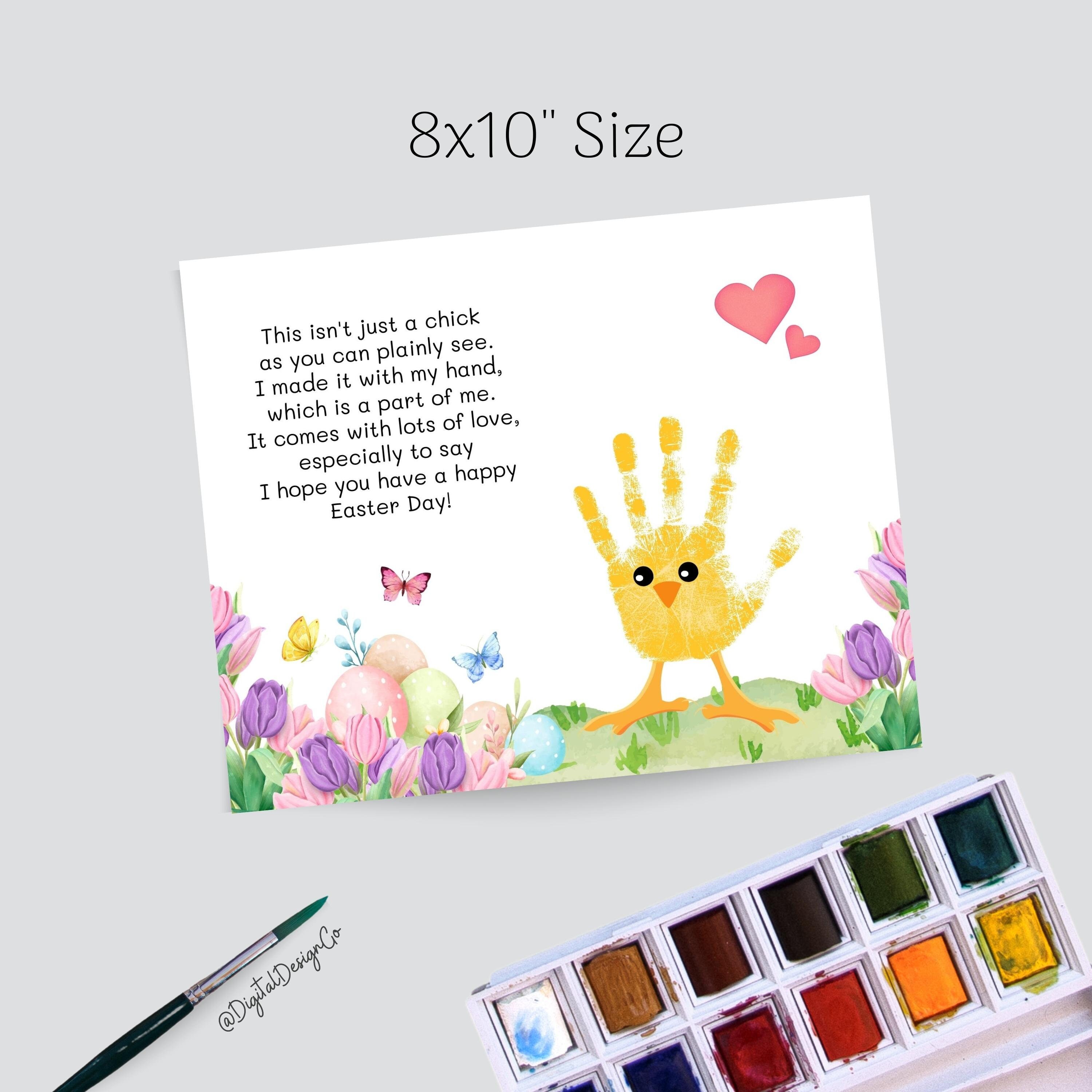 Easter Handprint Art Craft Poem Happy Easter Chick - Etsy