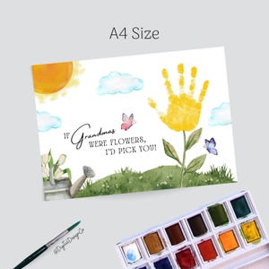 Grandma Handprint Craft, I'd Pick You, Birthday Gift, Flower Handprint ...