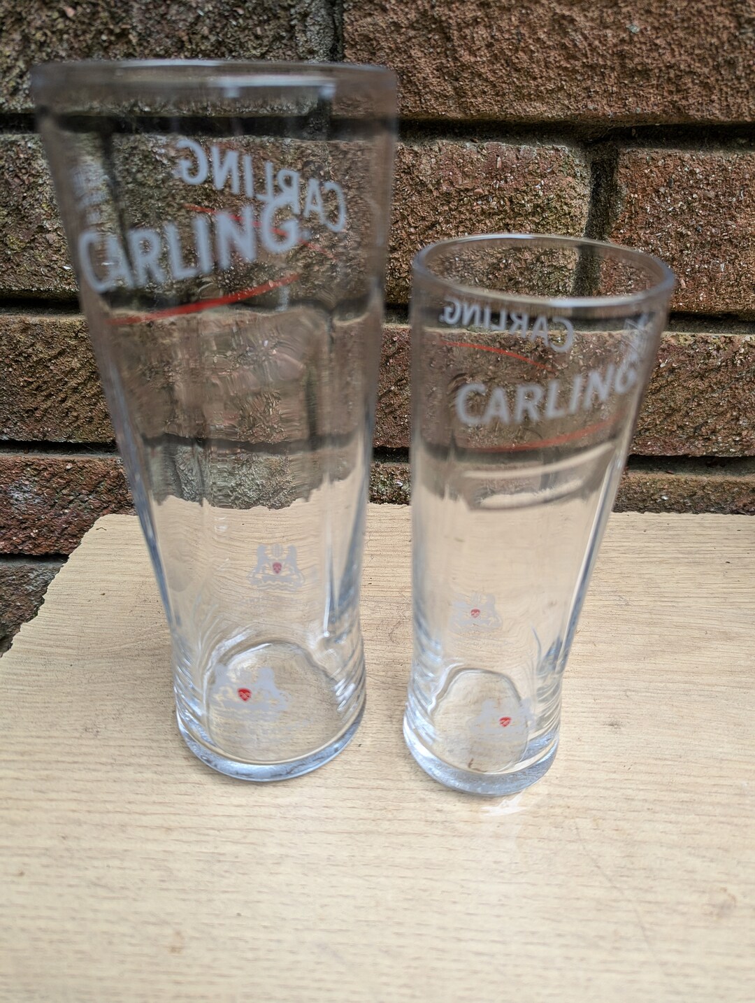 TWO Carling One Pint and One Half Pint Glasses Design 100% Genuine - Etsy
