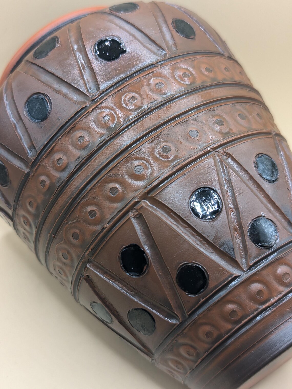 Geometric Design Ceramic Vase From the 1960s, Hand Decorated, Carved ...