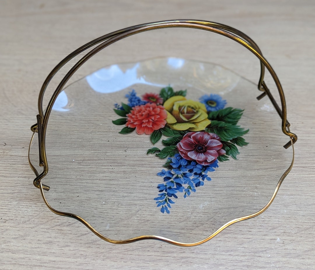 Fiesta Flora Pattern of Chance Glassware With Matching Brass Handle - Etsy