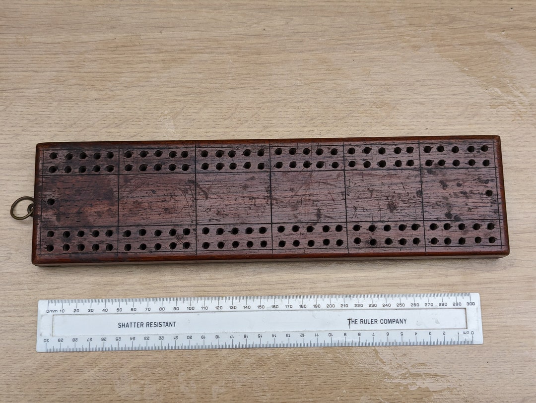 Wooden Cribbage Board With Hanging Hook and Secret Cubby Hole for Pegs ...