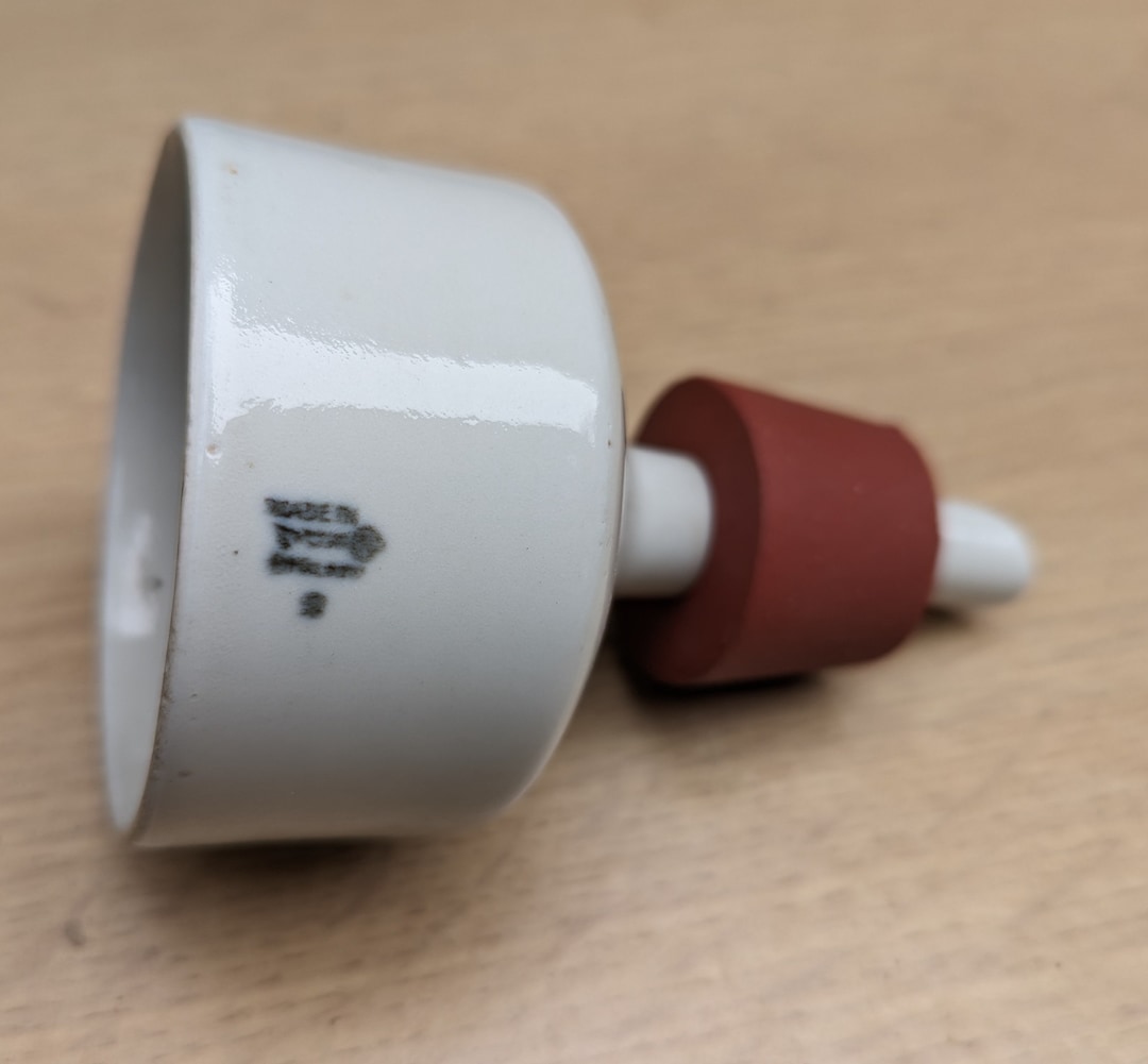 Vintage, Büchner Funnel, Rubber Bung Included, Maker Stamp is Fuzzy and ...