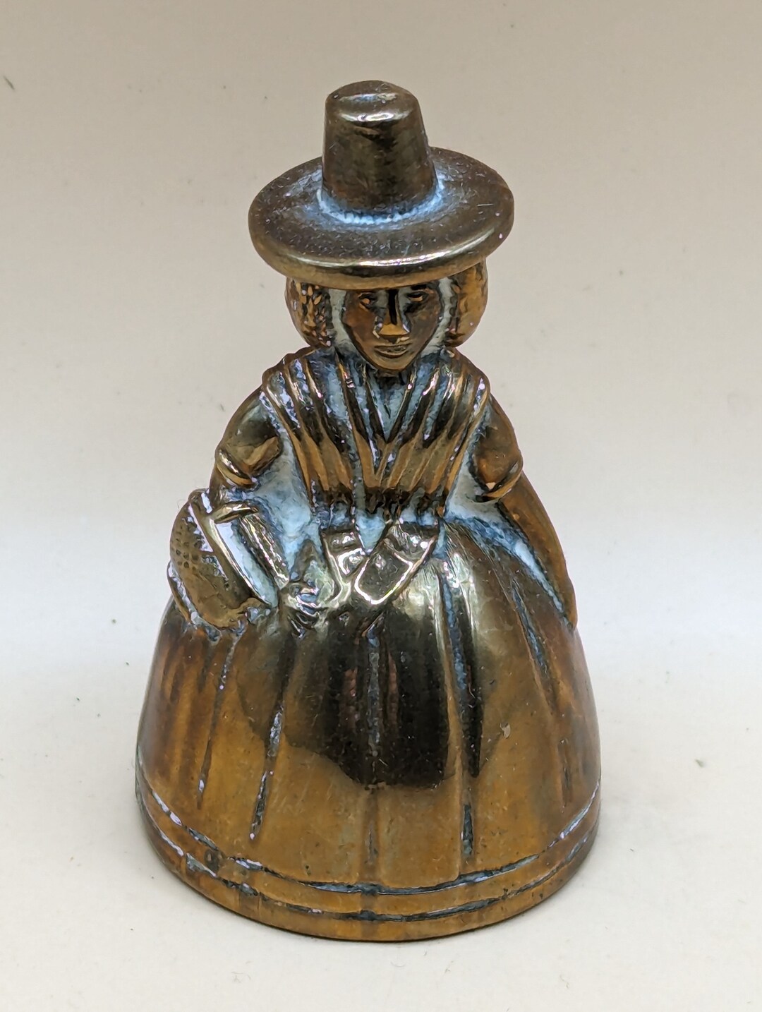 TINY Brass Celtic Lady Hand Bell Vintage Solid Brass Miniature Bell ...