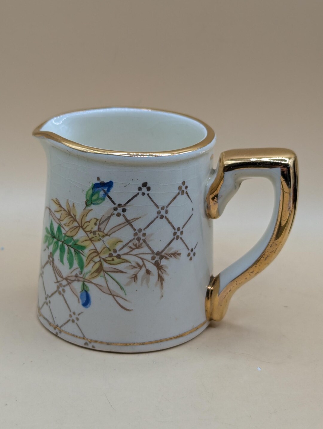 Vintage Sadler Pattern 1849 Blue Bindweed Floral Trellis Little Jug - Etsy