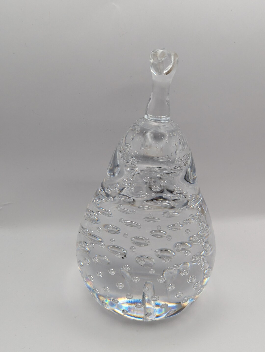 Glass Pear Paperweight With Controlled Bubbles on Circular Patterns - Etsy