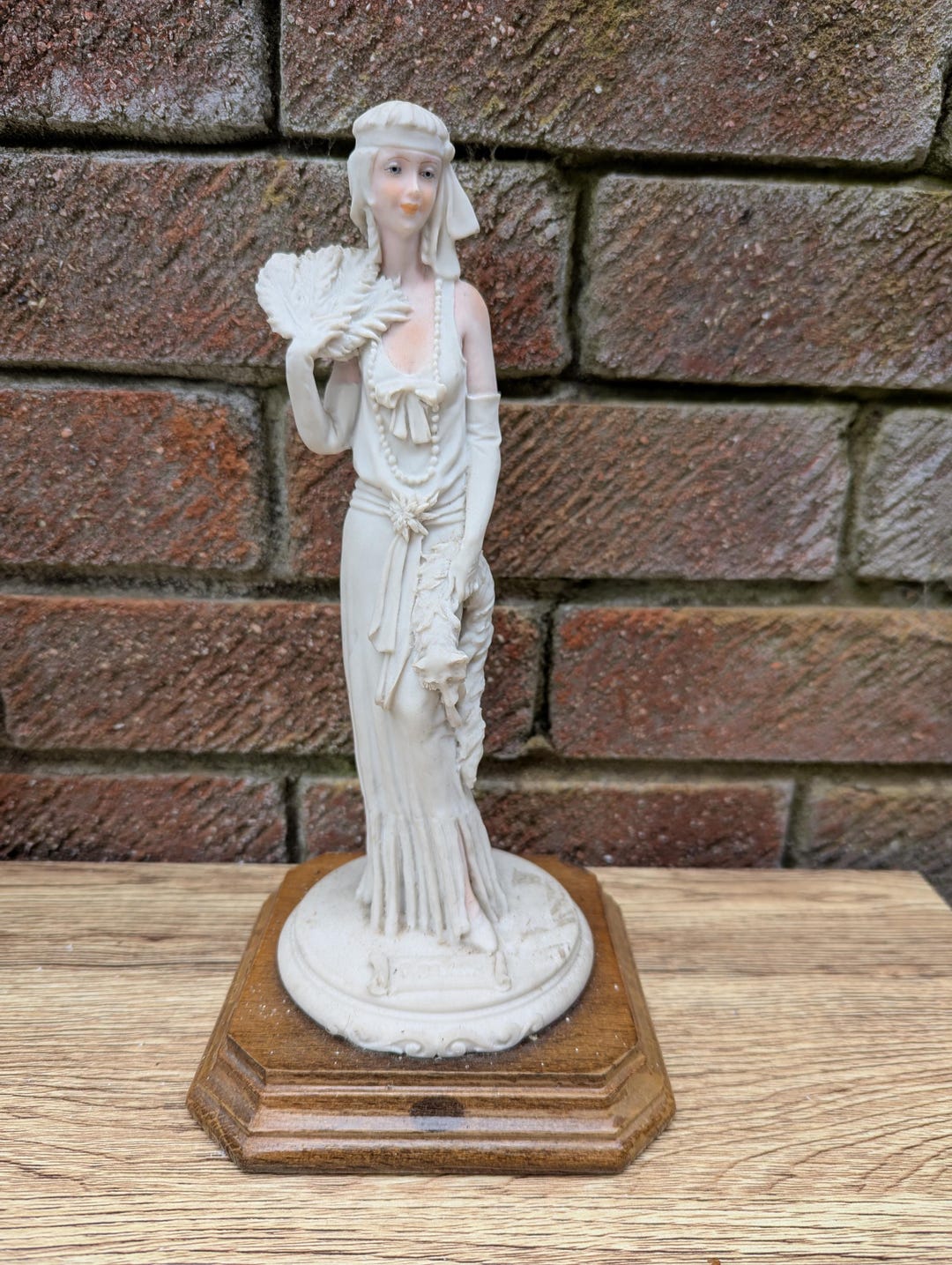 Vintage Arnart Belcari DEAR Studio Figurine Lady With Fan and Fox Stole ...