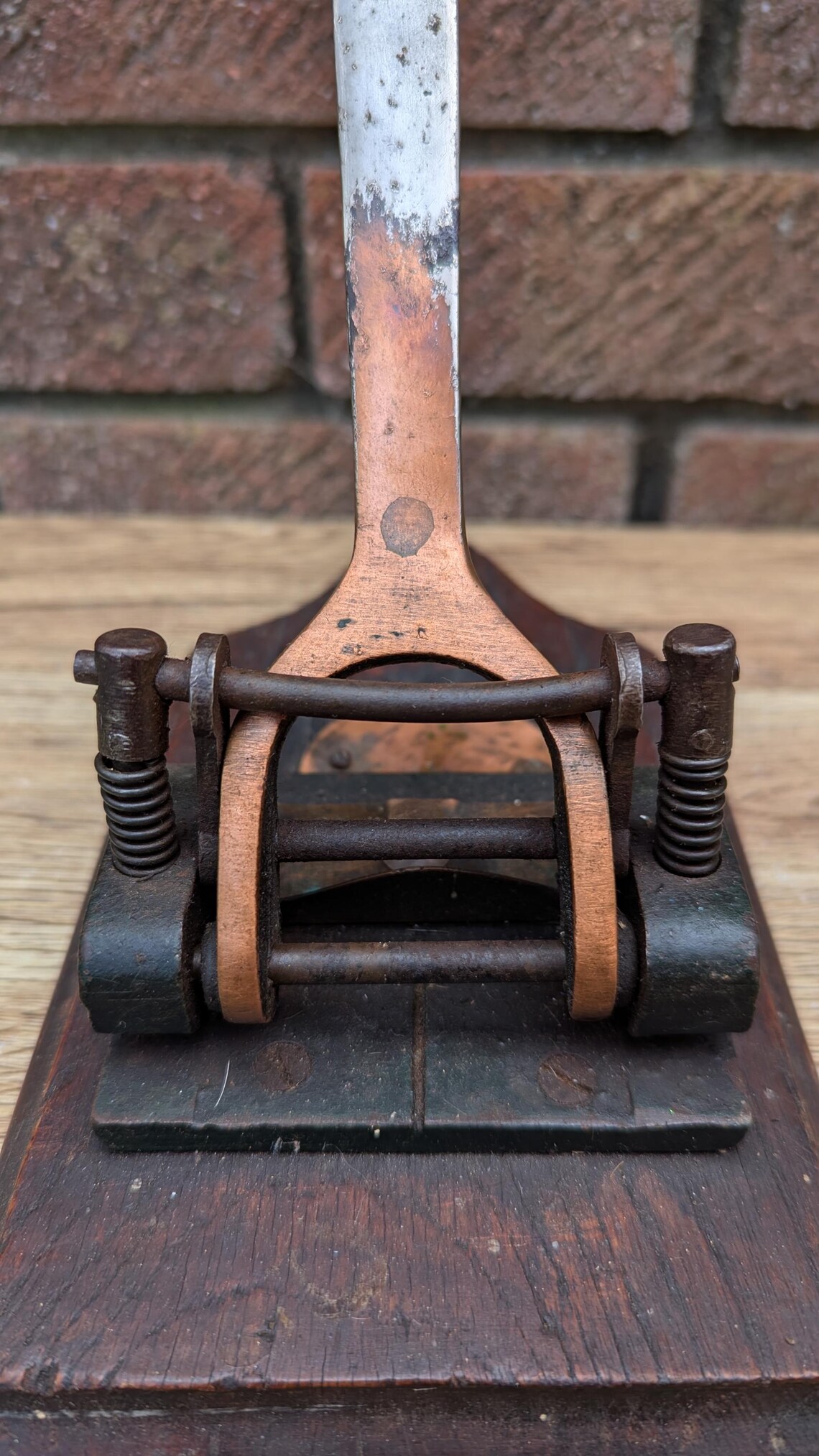 1885 Antique Cast Iron Desk Hole Punch on Oak Base – Victorian Office ...