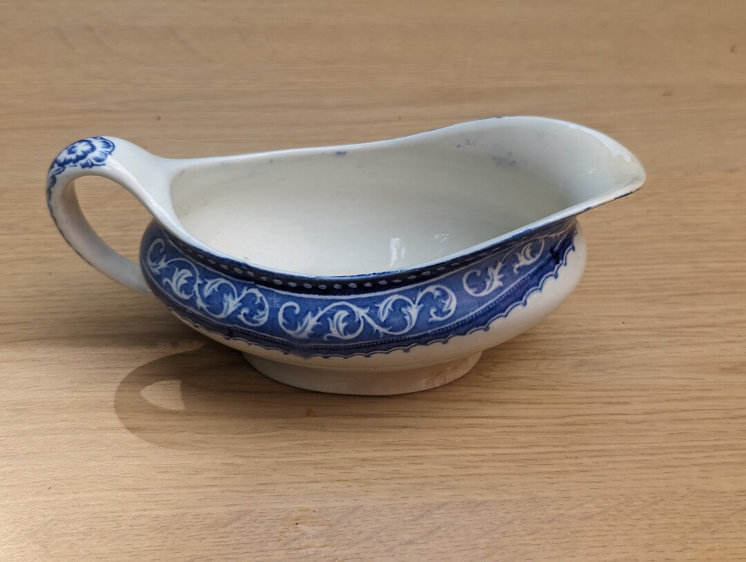 Myott Corinth Blue and White Gravy Boat - Etsy
