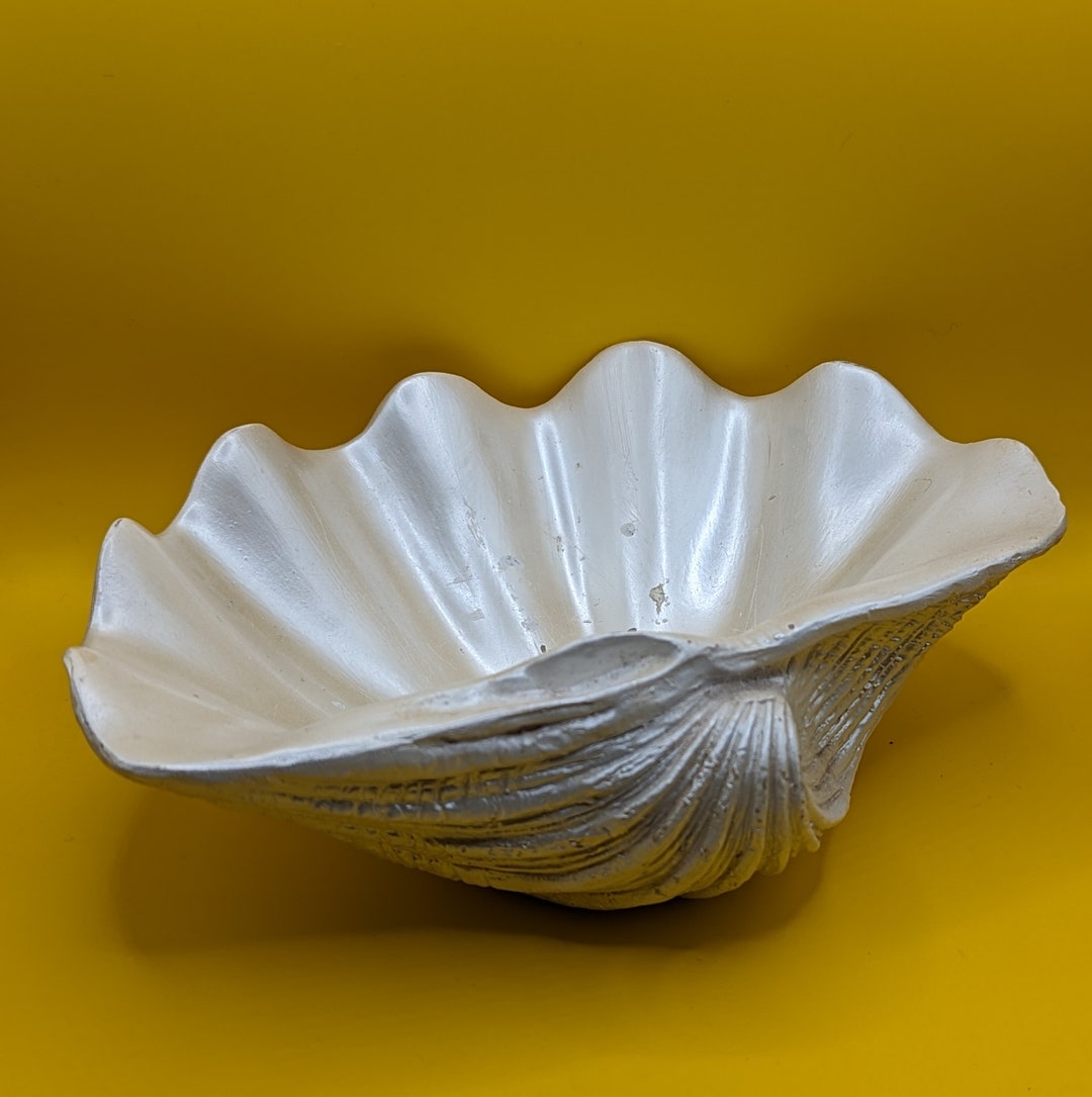 Beautiful Faux Clam White 18cm Clam Shell Bowl, Coffee Table Decor ...