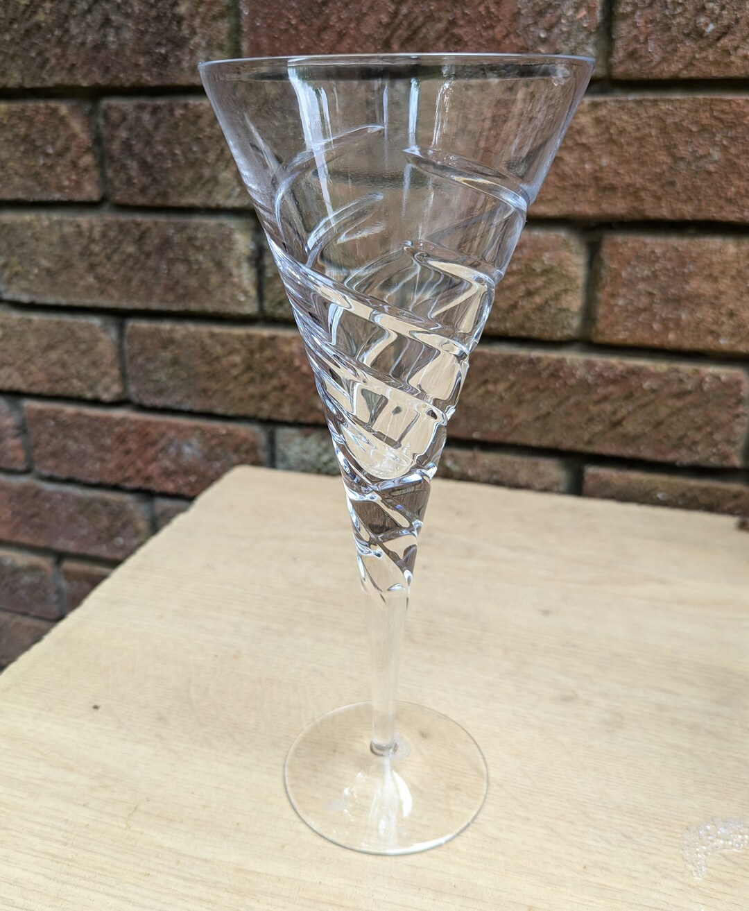 Cut Crystal 10" Tall Champagne Flute With an Amazing Swirl to Make Tons ...