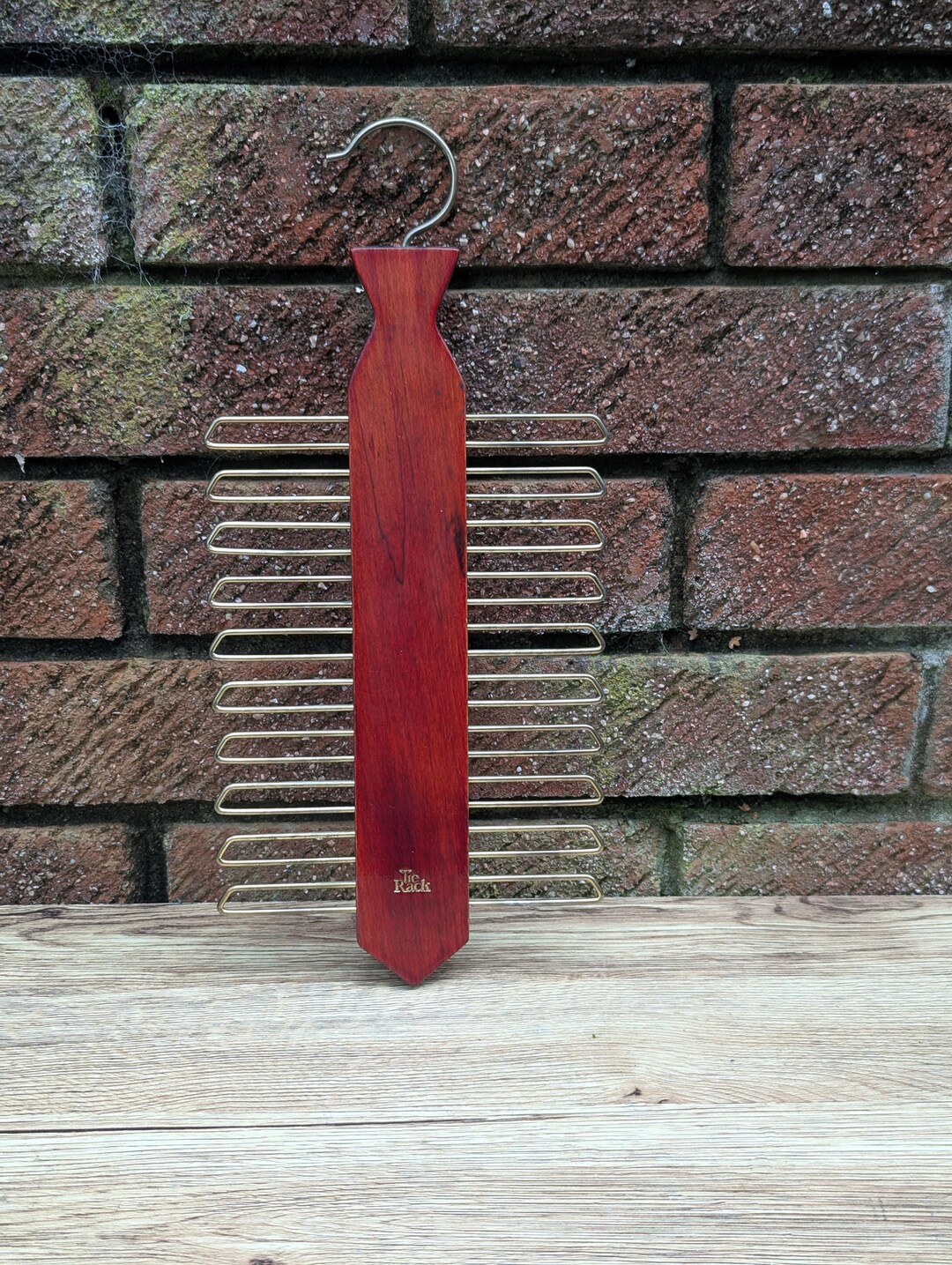 Vintage TIE RACK Hard Wood Tie Rack Hanger Holds 20 Ties Made in ...