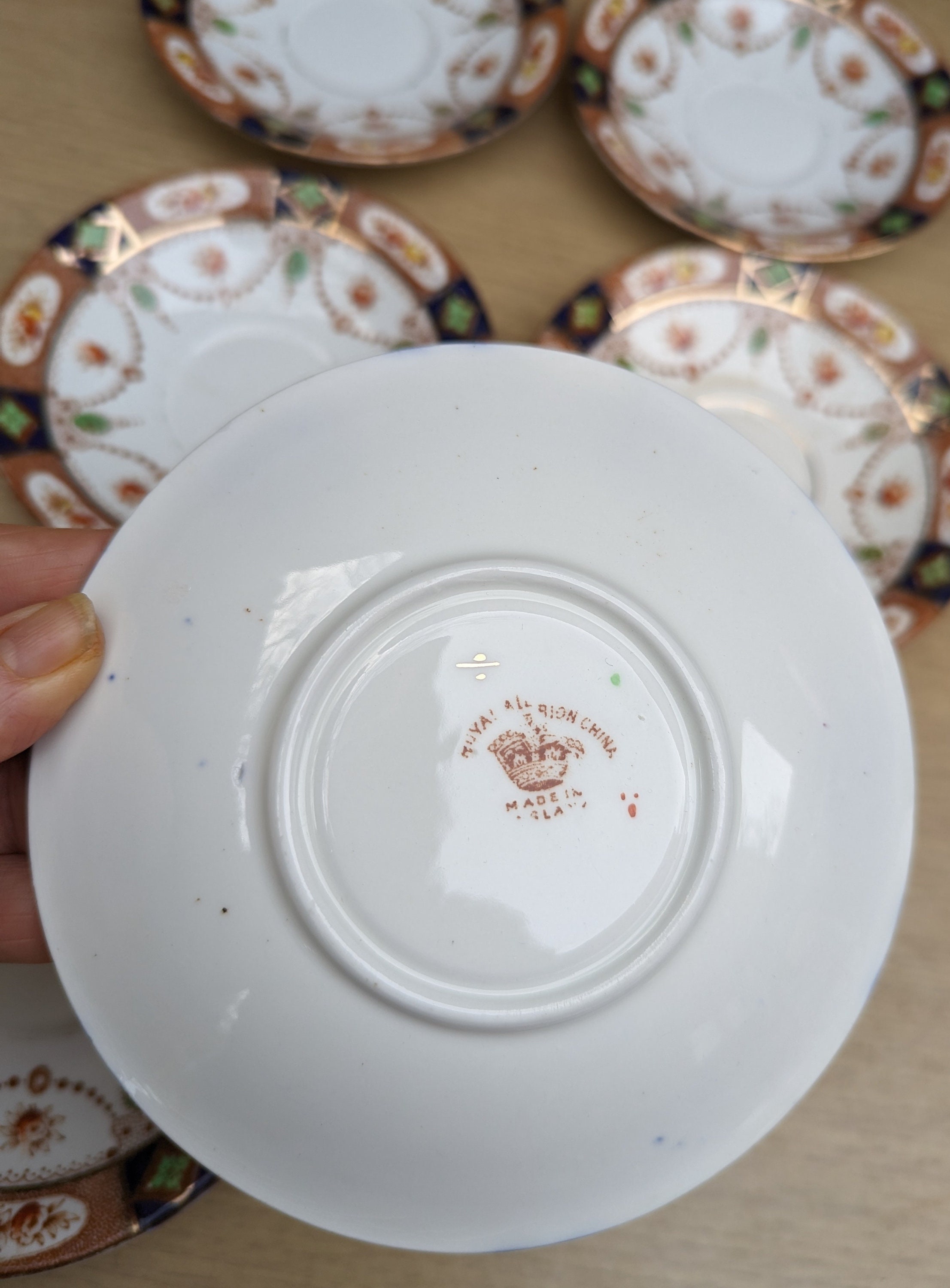 SIX Saucers 1930s Colclough England Bone China Imari Design - Etsy