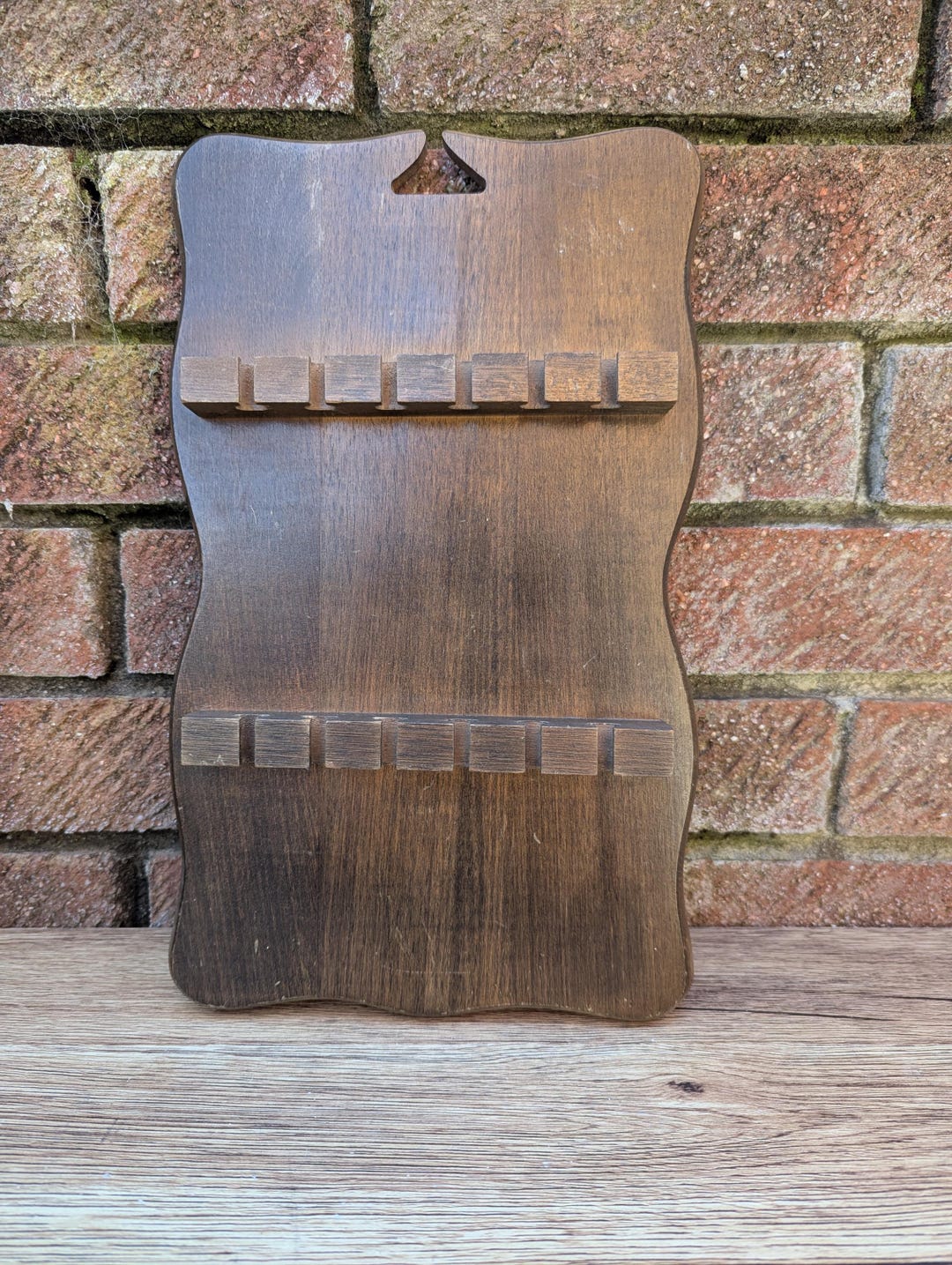 Vintage Wooden Hanging Spoon Rack to Display up to 12 Standard Size ...