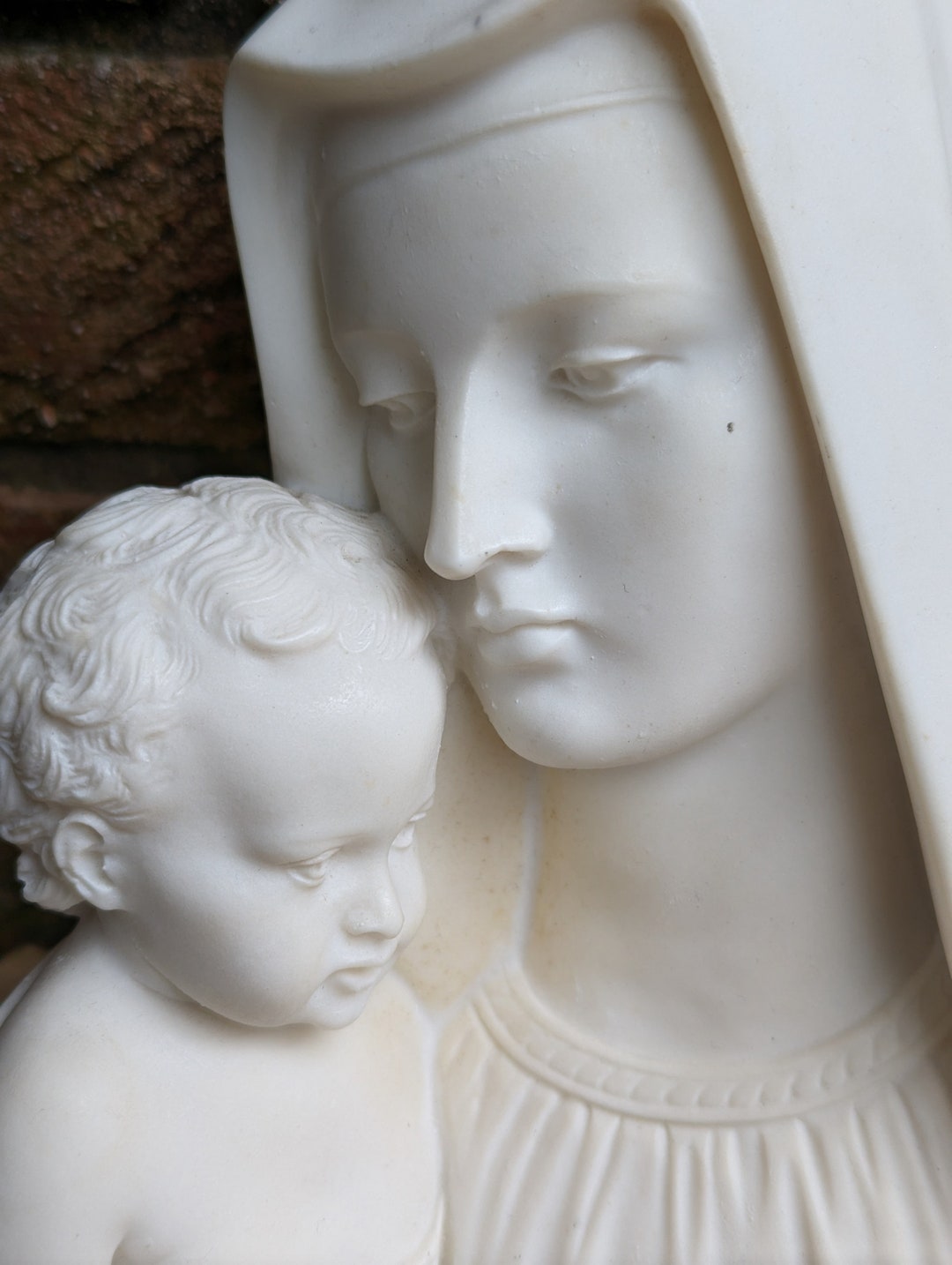 Large Stunning Marble Sculpture Statue Mary & Child Jesus Sculpture ...
