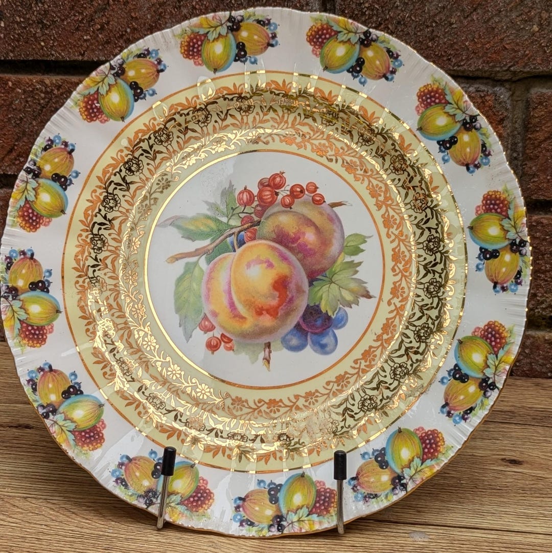 H&M Sutherland Vintage Fruit Design Decorative Plate – Gilded Edge - Etsy