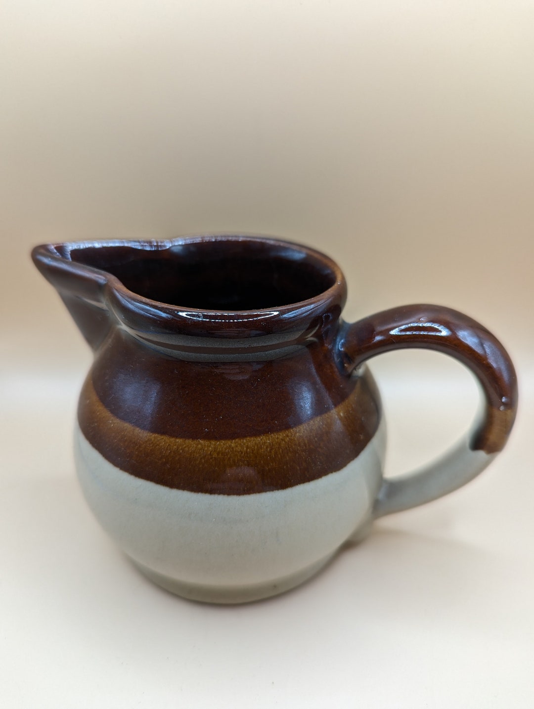 Stoneware Crock Pitcher, Beige Brown Tan Pottery - Etsy