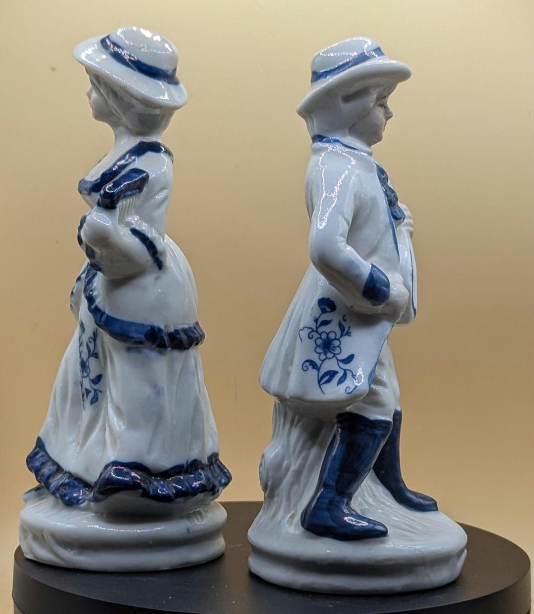 1960 Pair of Blue & White Porcelain Spill Vases – Romantic Lady and ...