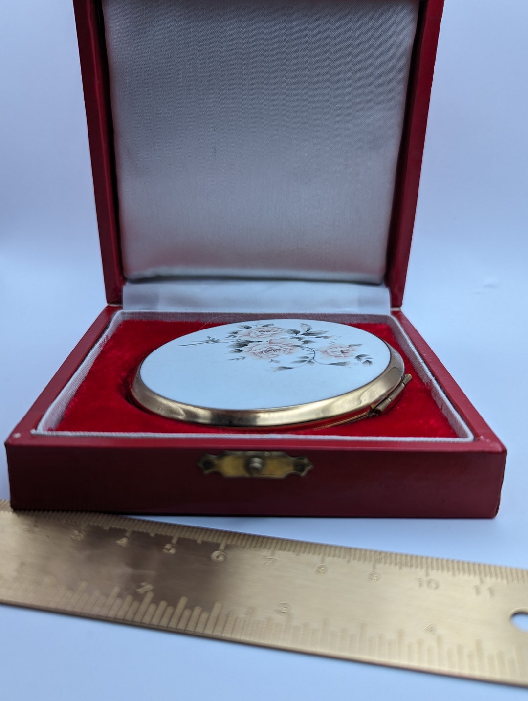 White Floral STRATTON Compact Case Vintage Retro - Etsy