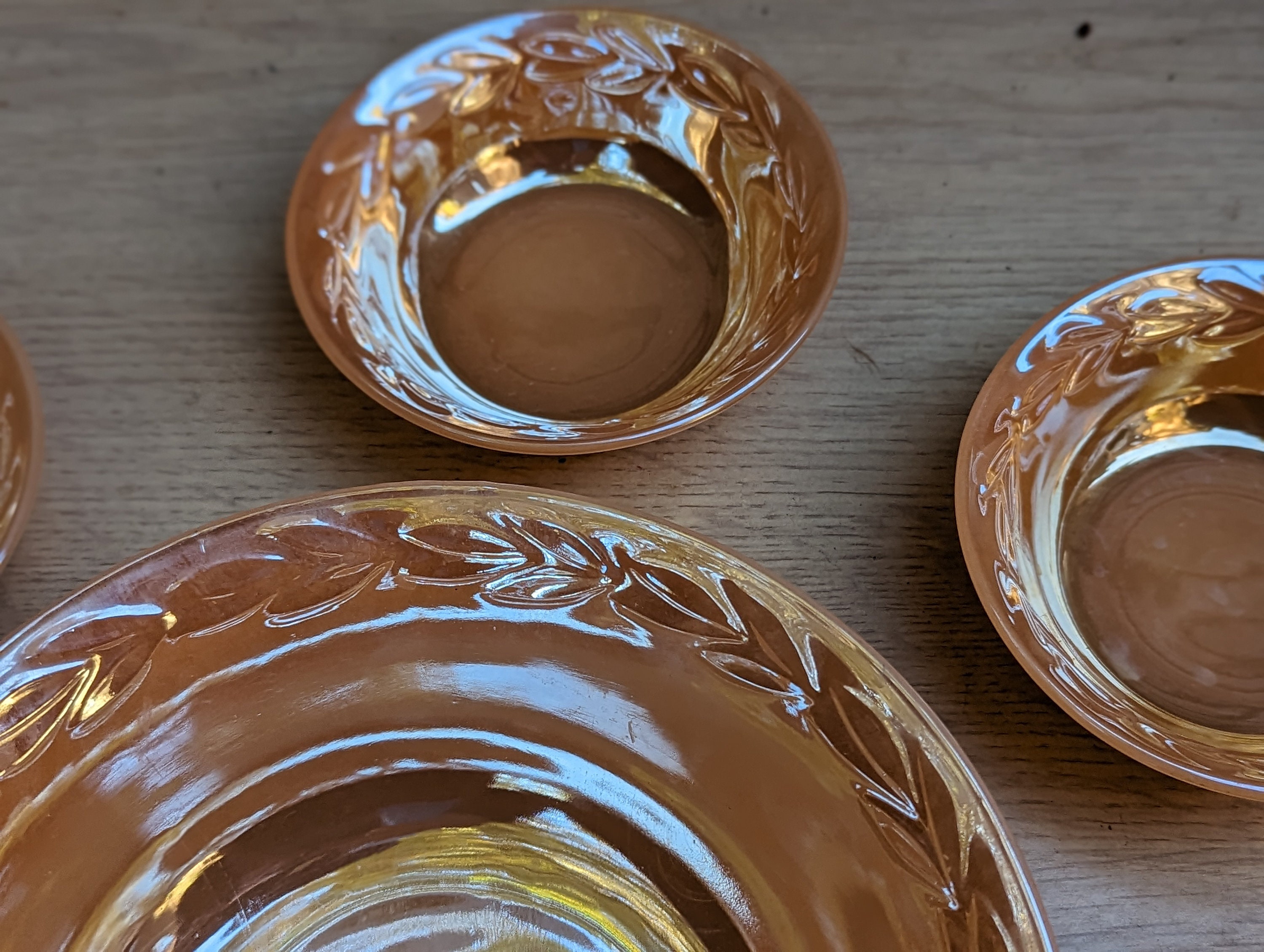 Anchor Hocking, Fire King, Peach Lusterware With Laurel, One Large Bowl ...
