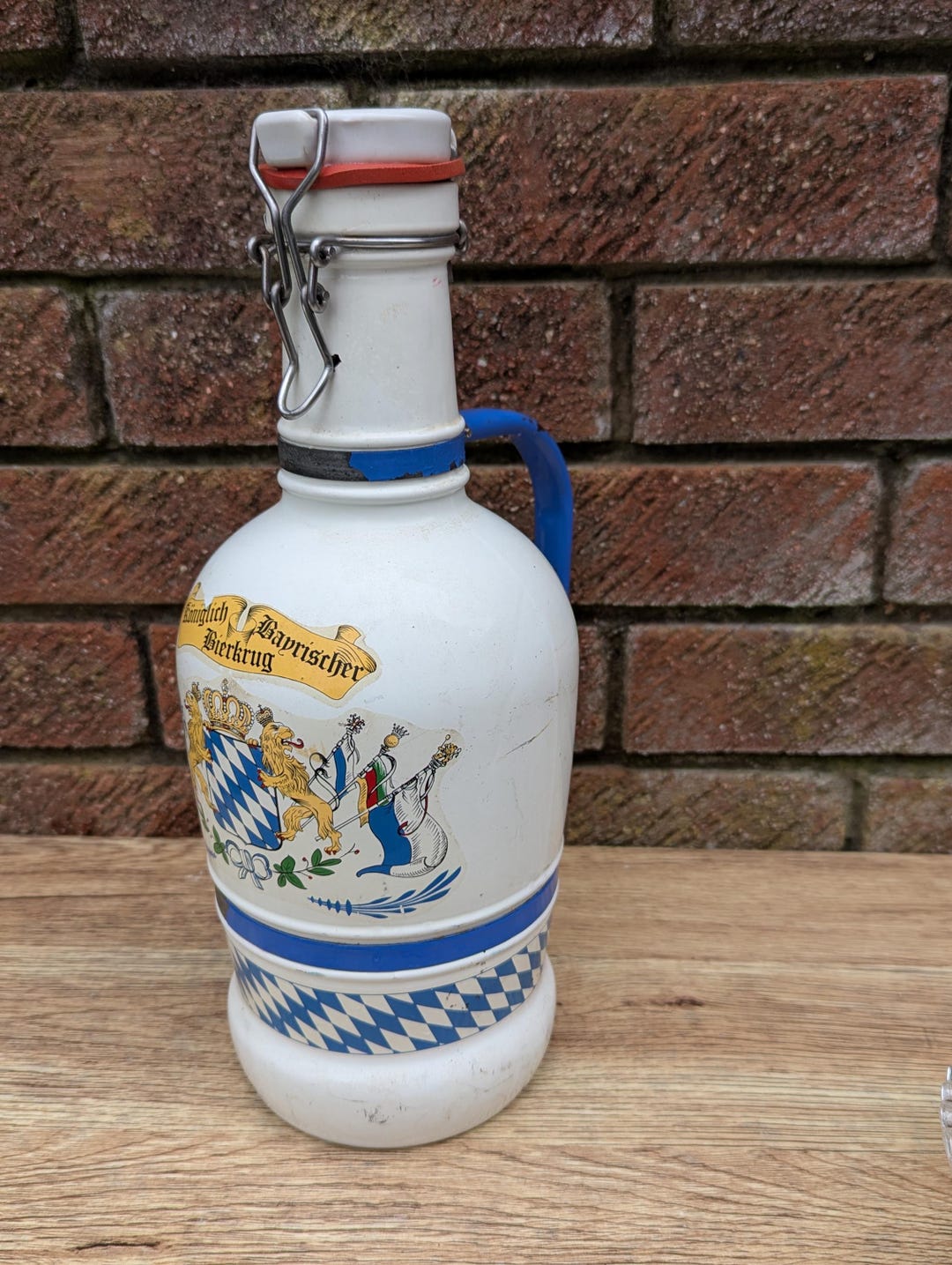 German Style Swing Top Ceramic Growler With Handle Two Liters, Bierkrug ...