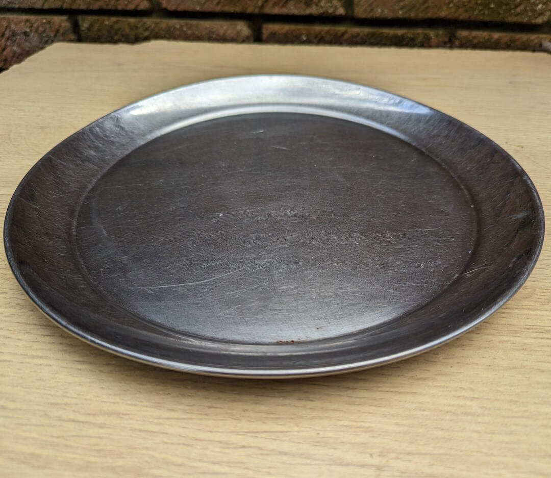 Original 14" Metal Sturdy Round Waiter's Tray. Thick and Secure, With a ...