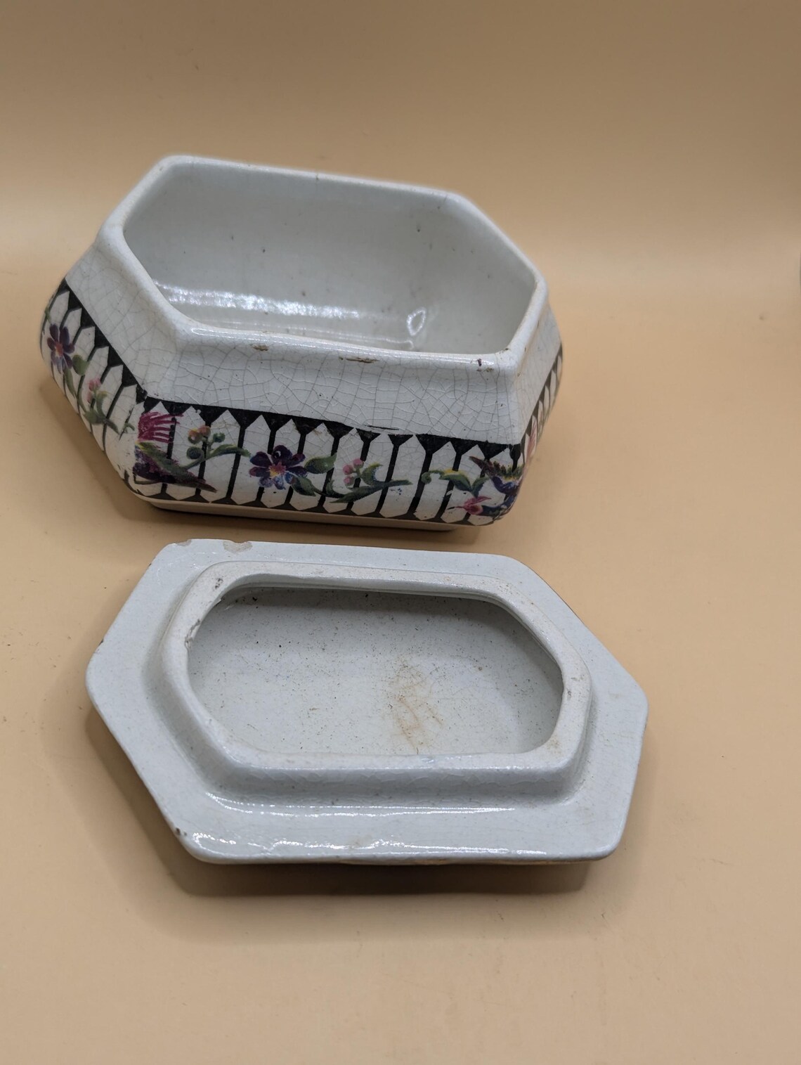 Empire Works Stoke on Trent Antique Art Deco Style Trinket Box Bird ...