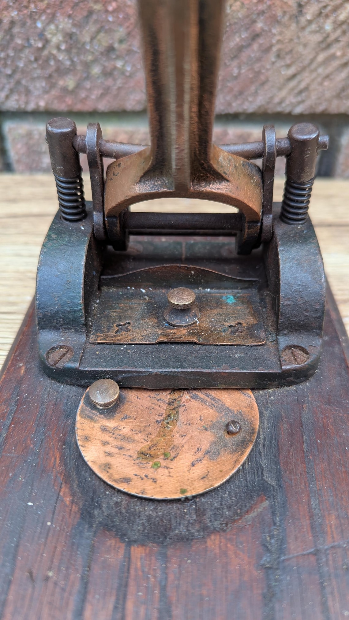1885 Antique Cast Iron Desk Hole Punch on Oak Base – Victorian Office ...