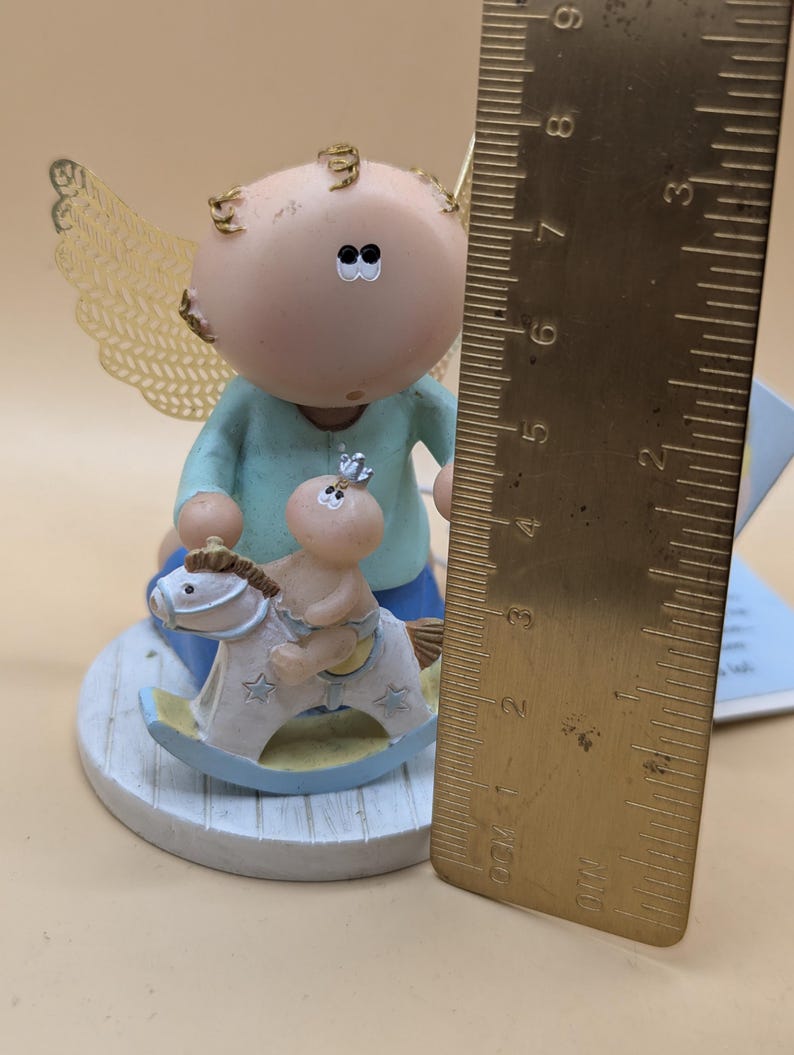 Rare Angel Cheeks Figurine With Rocking Horse With Attached Paperwork ...