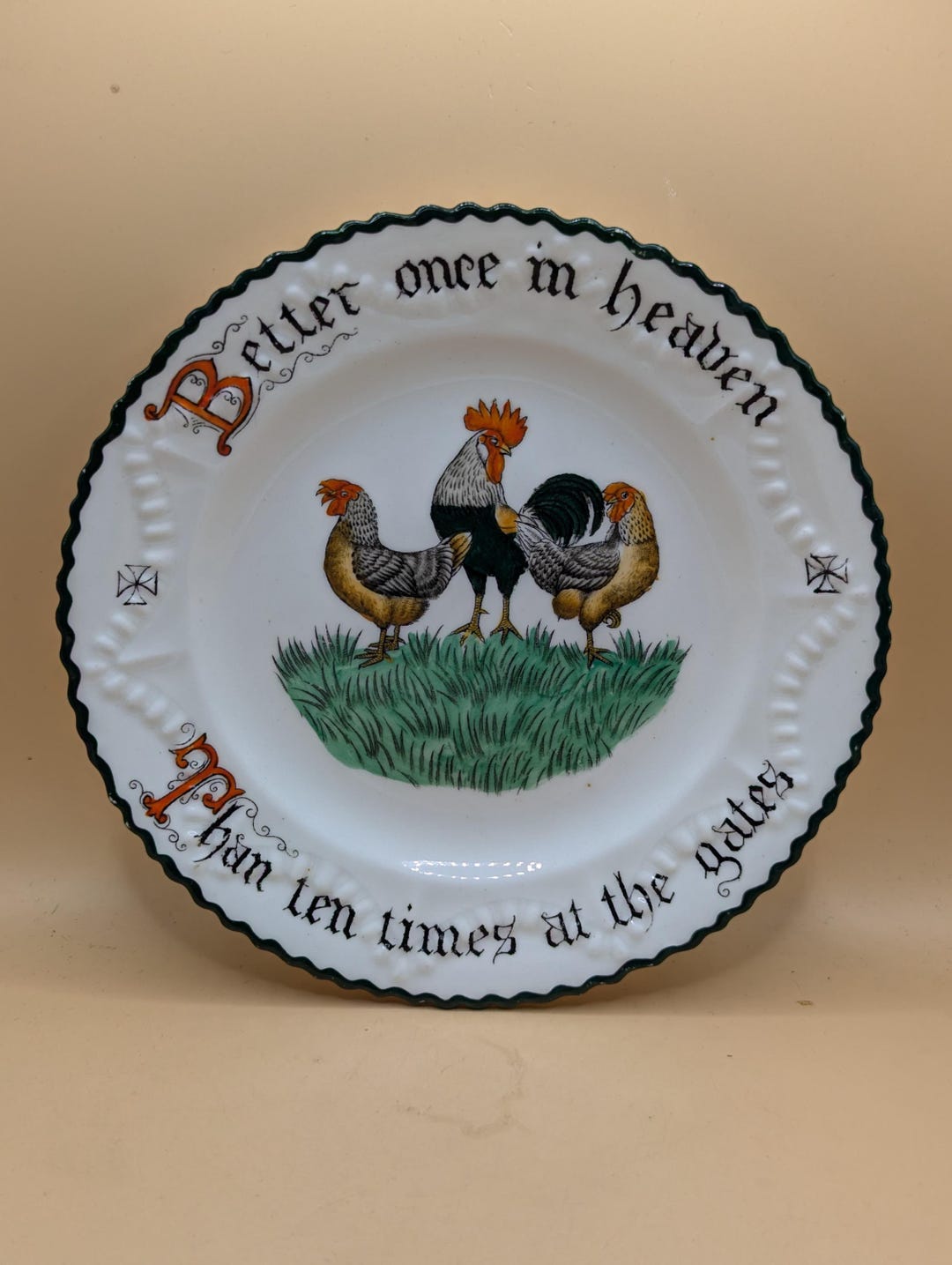Charles Ford Swan China. Piece Has Hand Painted Transfer of Roosters, a ...