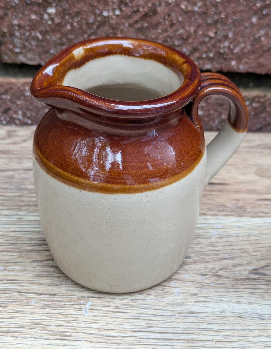 1975 Pearson England Stoneware Cream Jug Brown Glaze - Etsy