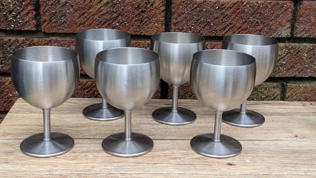 1960s Winton Stainless Steel Goblets – Set of 6 – Made in England – Mid ...